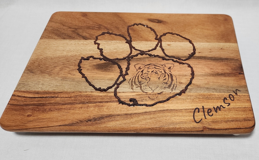 Clemson Charcuterie Board Tiger, Serving Tray, Cheese Tray, Fruit Tray ...