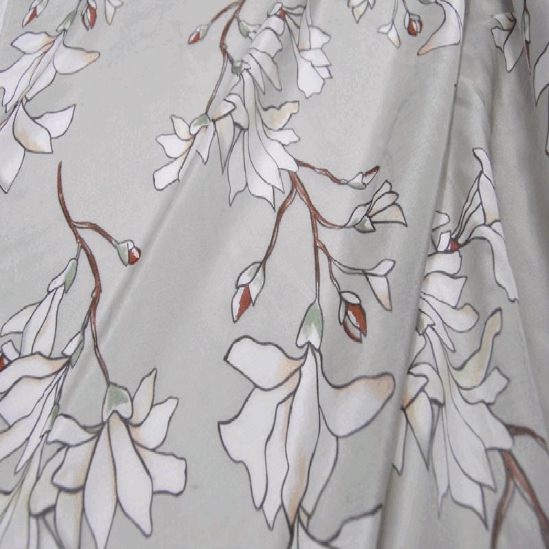 Gray Floral Fabric - Etsy