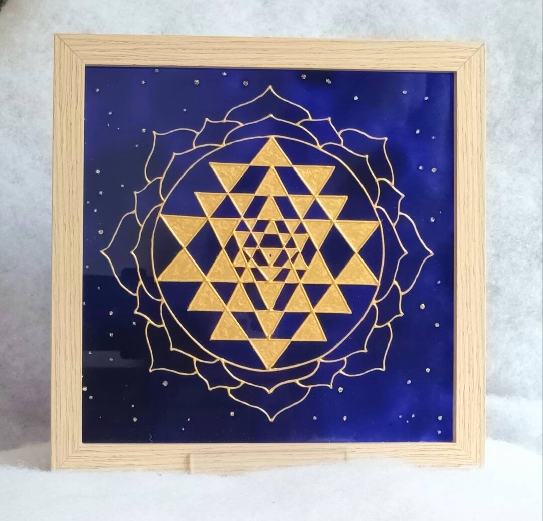 Buddhist Mandala Shri Yantra Sacred Geometry Golden on a - Etsy