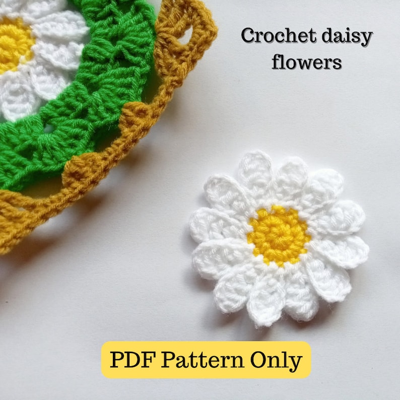Crochet Daisy Flower PDF Pattern Instant Download - Etsy
