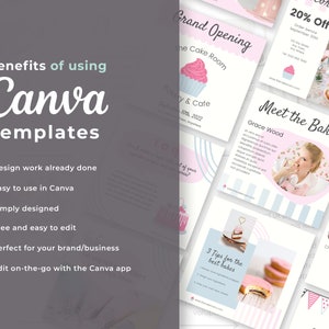 30 Bakery Instagram Template Bundle, Editable Instagram Posts, Canva ...