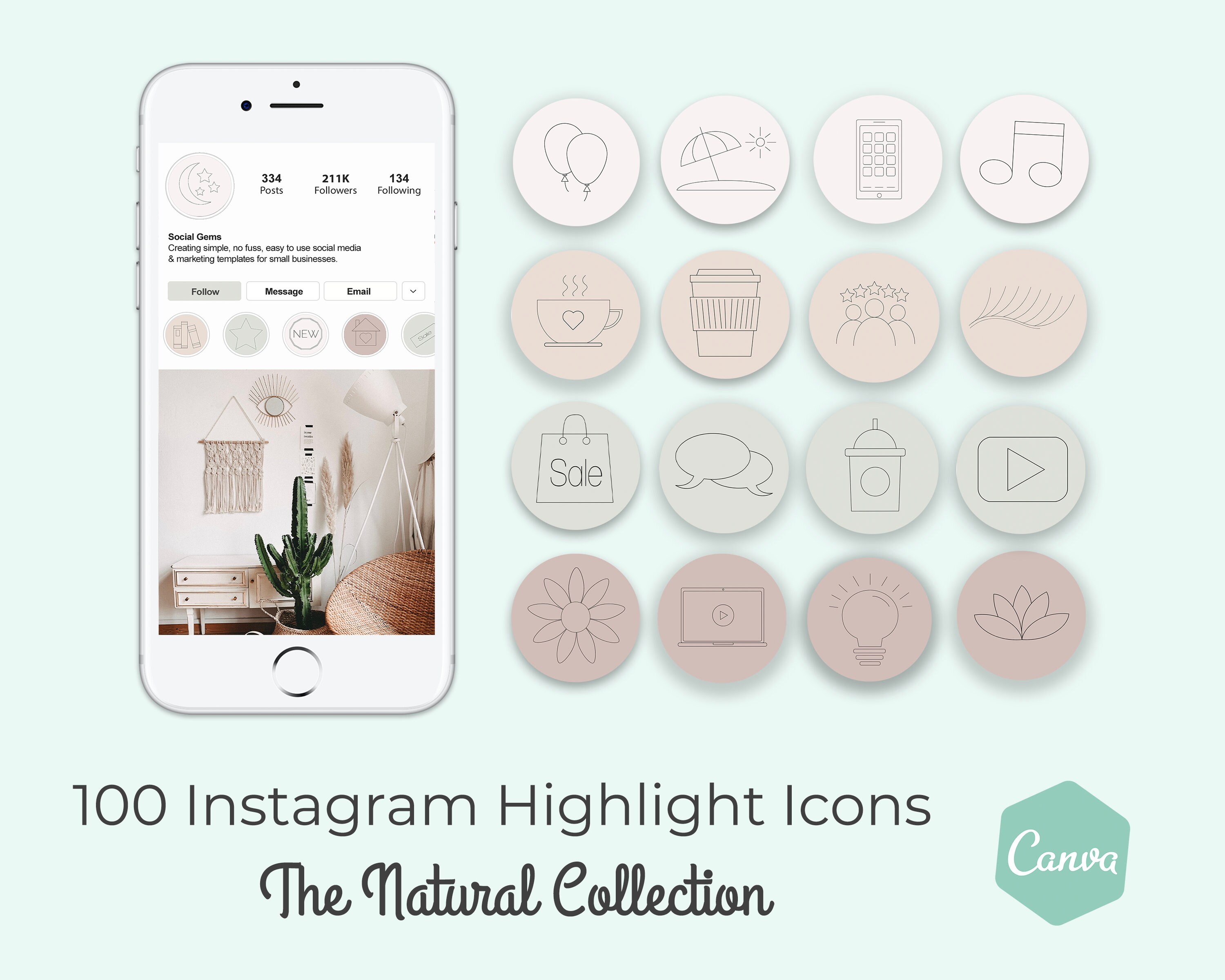 Stationery Design & Templates Paper Wellness Coach Canva IG Highlights ...