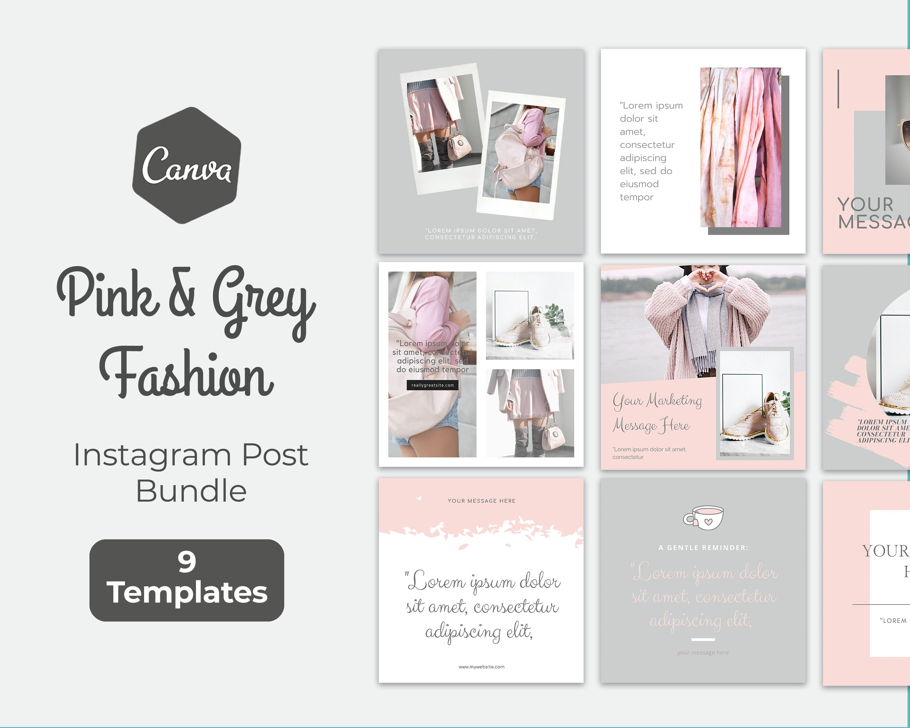 Editable Instagram Story Background SET,Light pink digital File ...