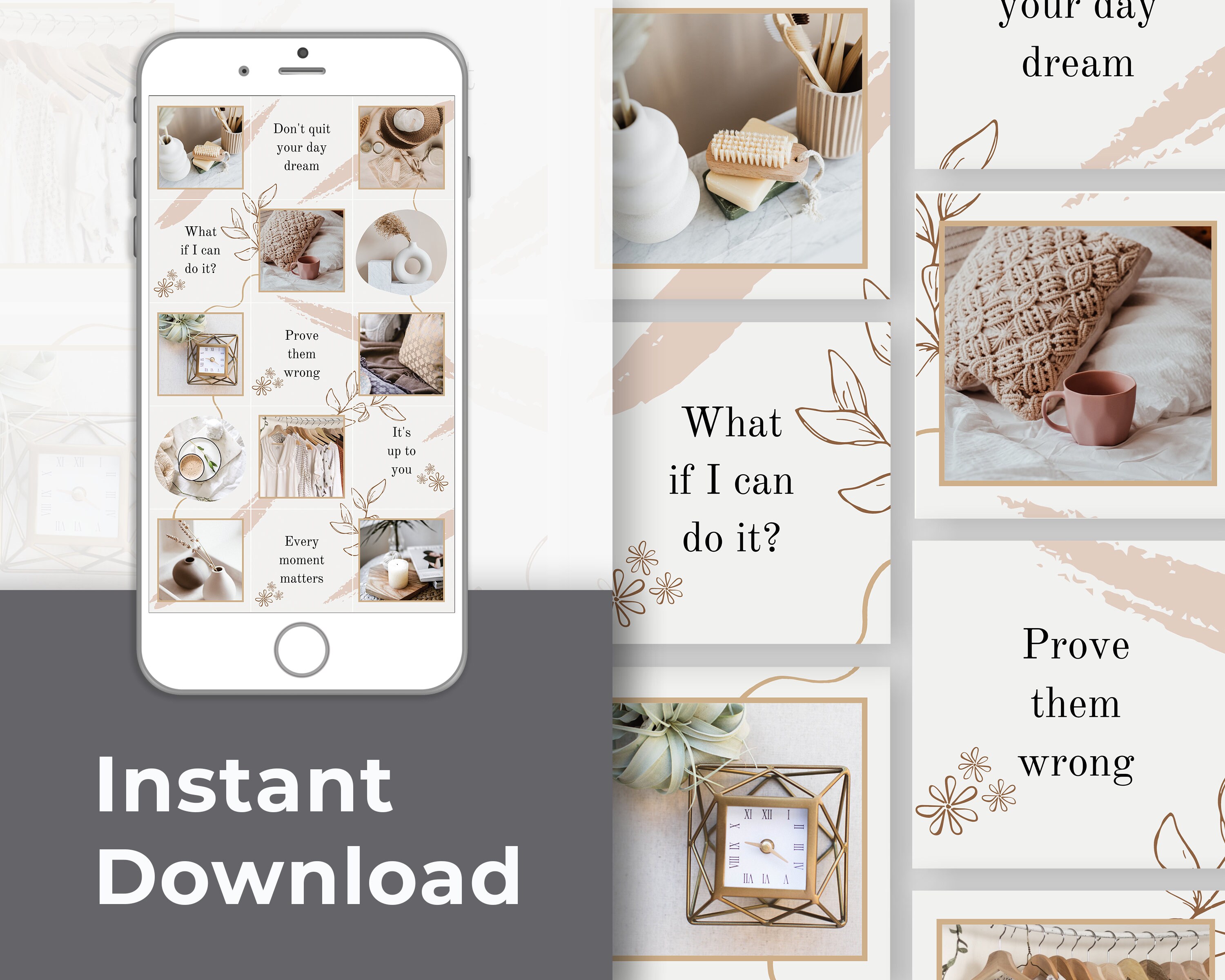 Instagram Puzzle, IG Templates, Canva Puzzle Feed, Instagram Grid ...