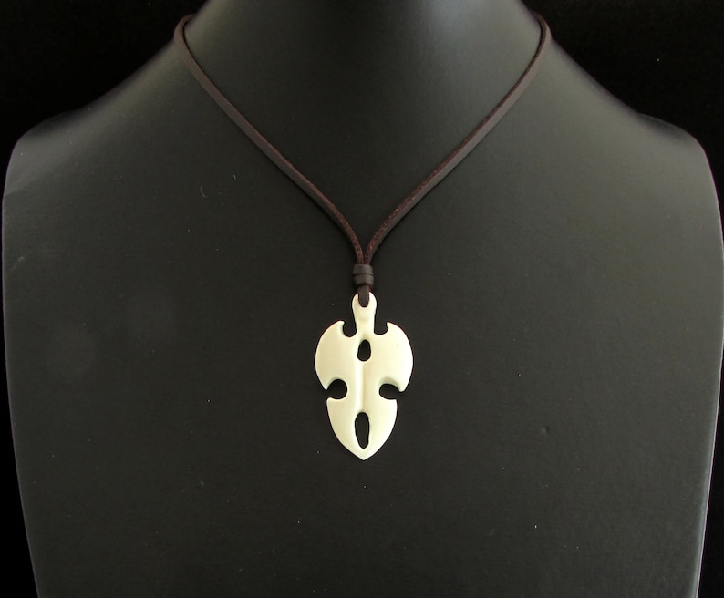 Maori Carved Bone Pendant Necklace Men Woman Pendant Leather - Etsy