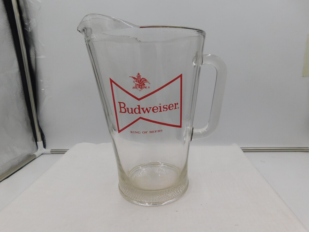 Heavy Budweiser Glass Beer Pitcher - Etsy