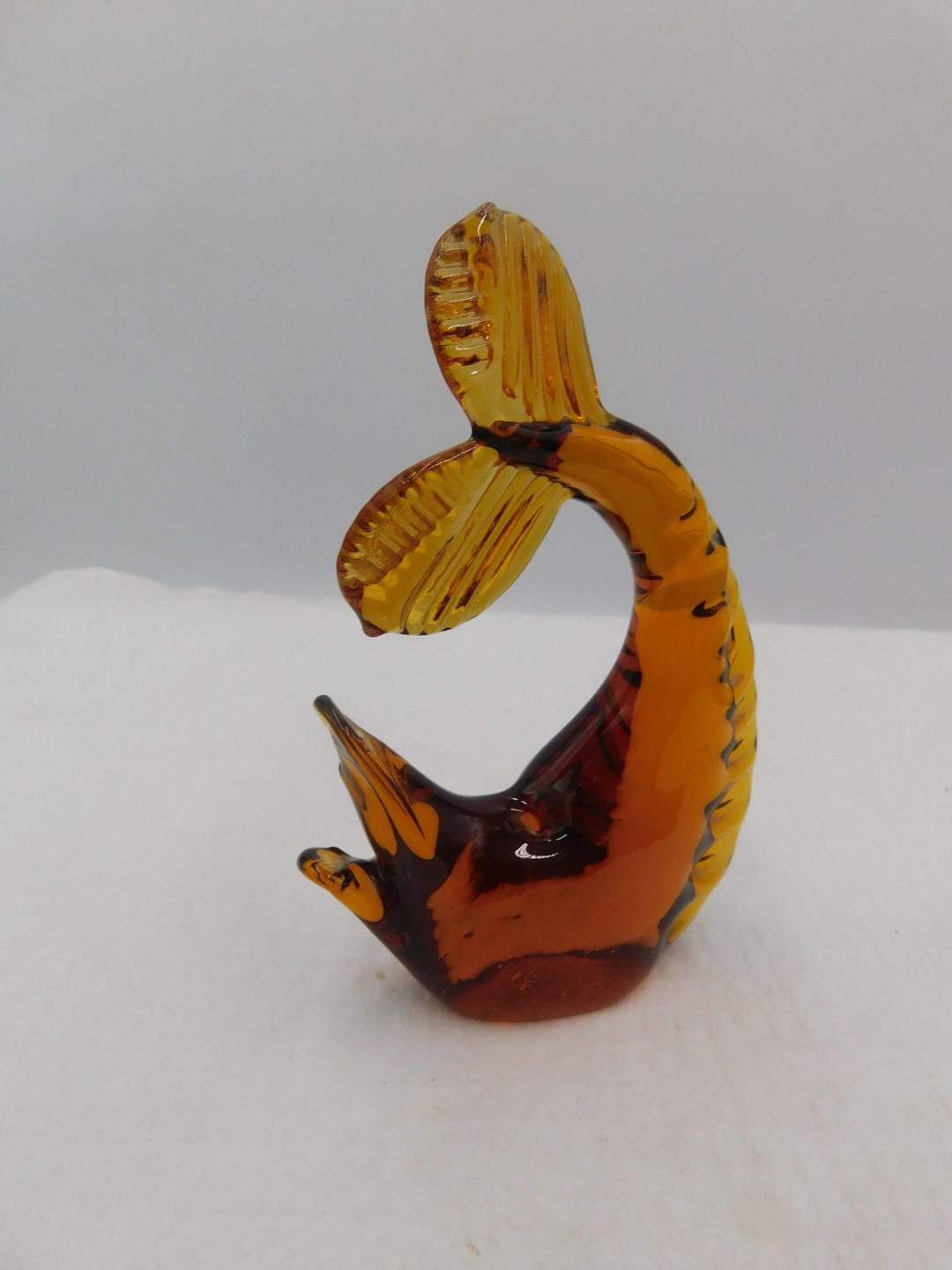 1960's Amber Glass Fish Figurine Paperweight - Etsy