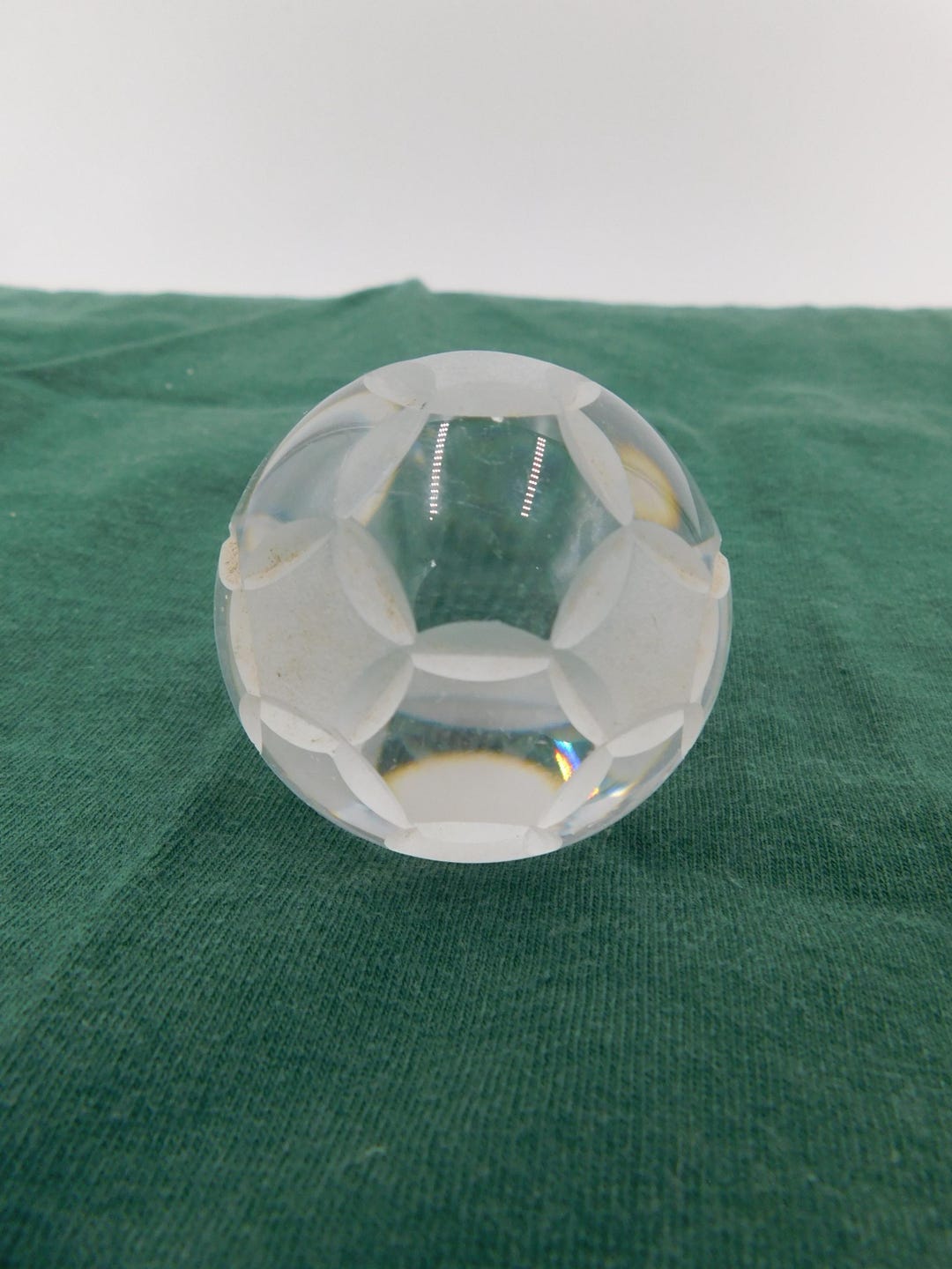 Soccer Ball Crystal Paperweight J G Durand France 1998 - Etsy