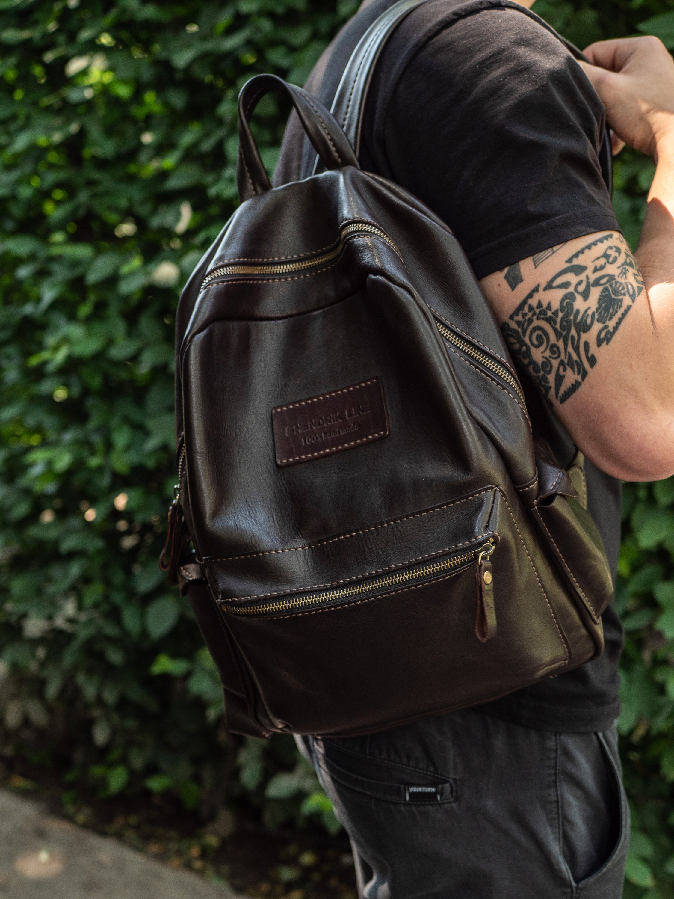 Leather Backpack Man, Brown Man Backpack, Man Leather Backpack, Man Bag ...