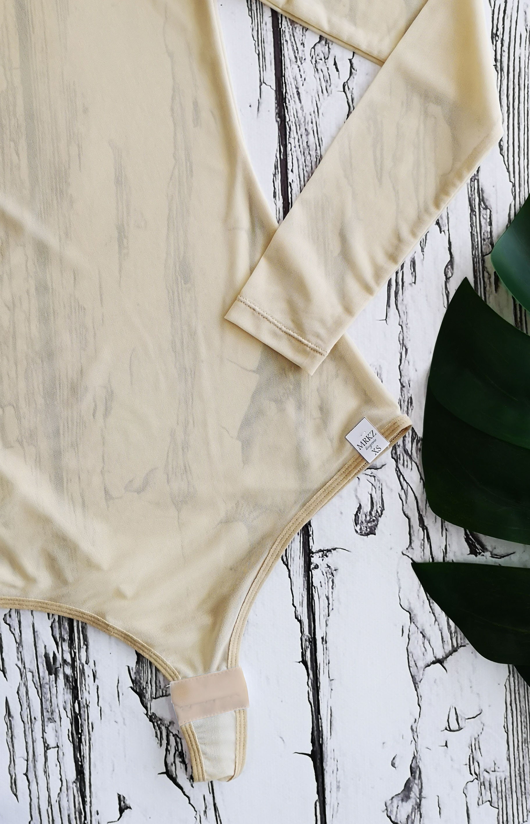 Mesh Long Sleeve, Beige Mesh Bodysuit, Long Sleeves, Beige Stretchy ...