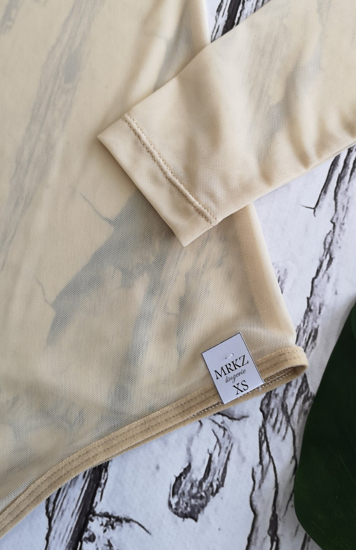 Mesh Long Sleeve, Beige Mesh Bodysuit, Long Sleeves, Beige Stretchy ...