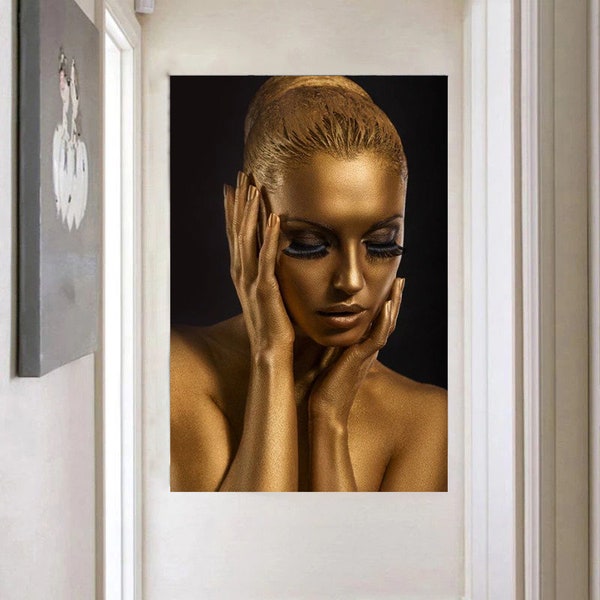 Gold Woman Painting - Etsy