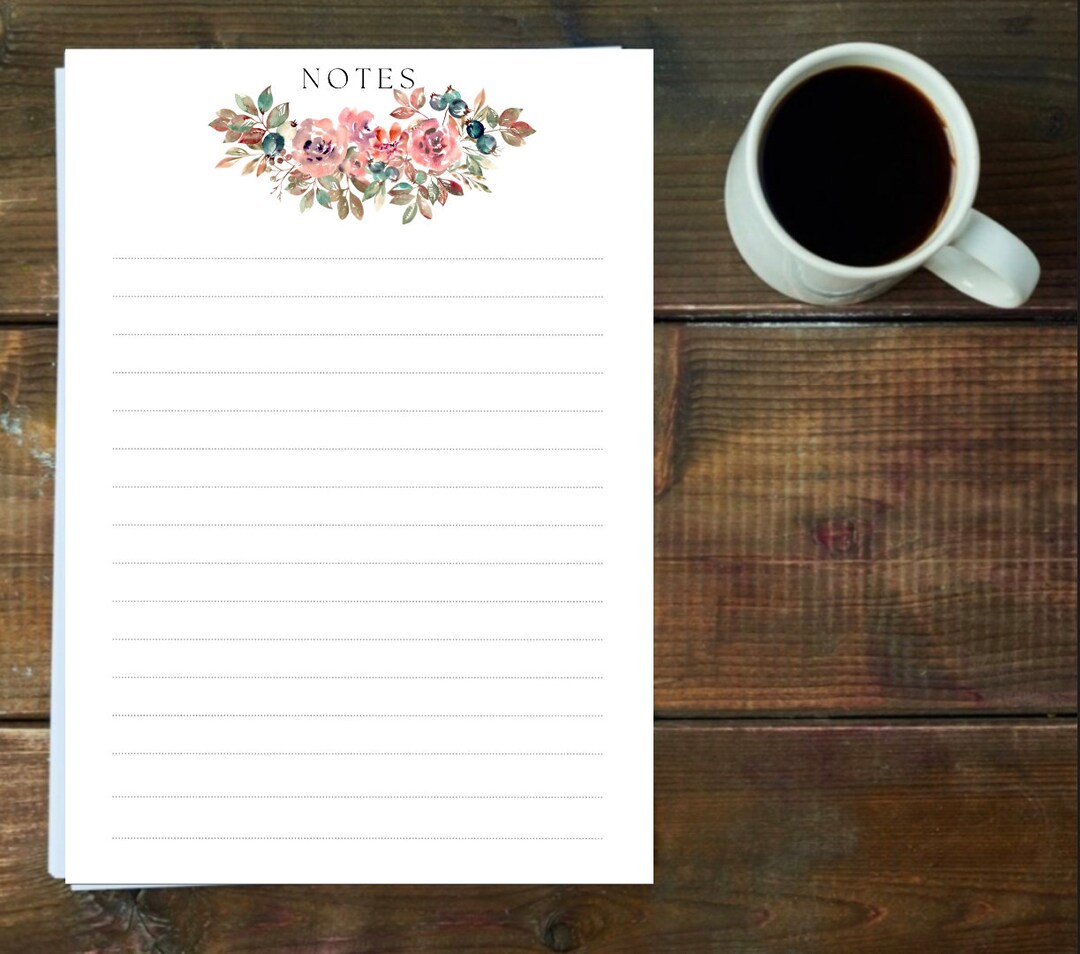 Digital Notes Image | Printable | Flowers | Aesthetic Notes | A4 - Etsy UK