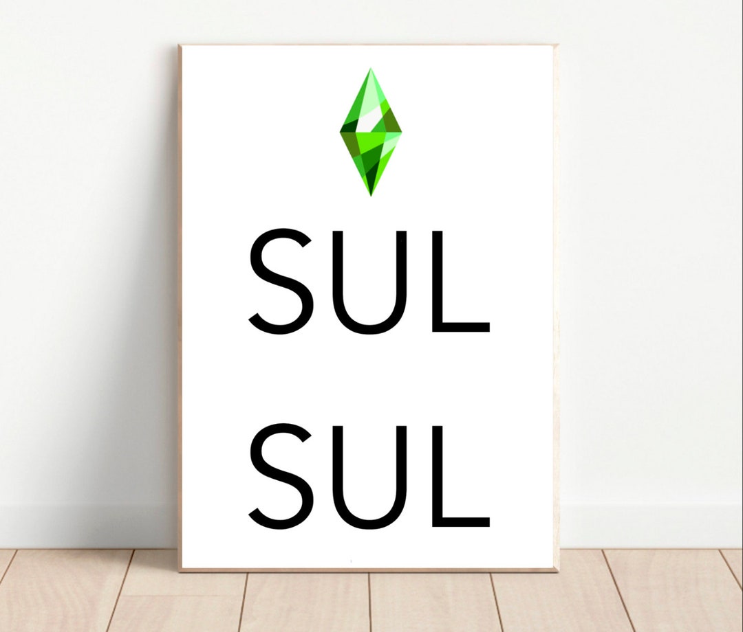 Printable Digital Image | Plumbob Sul Sul | Hello in Simlish | Wall Art ...