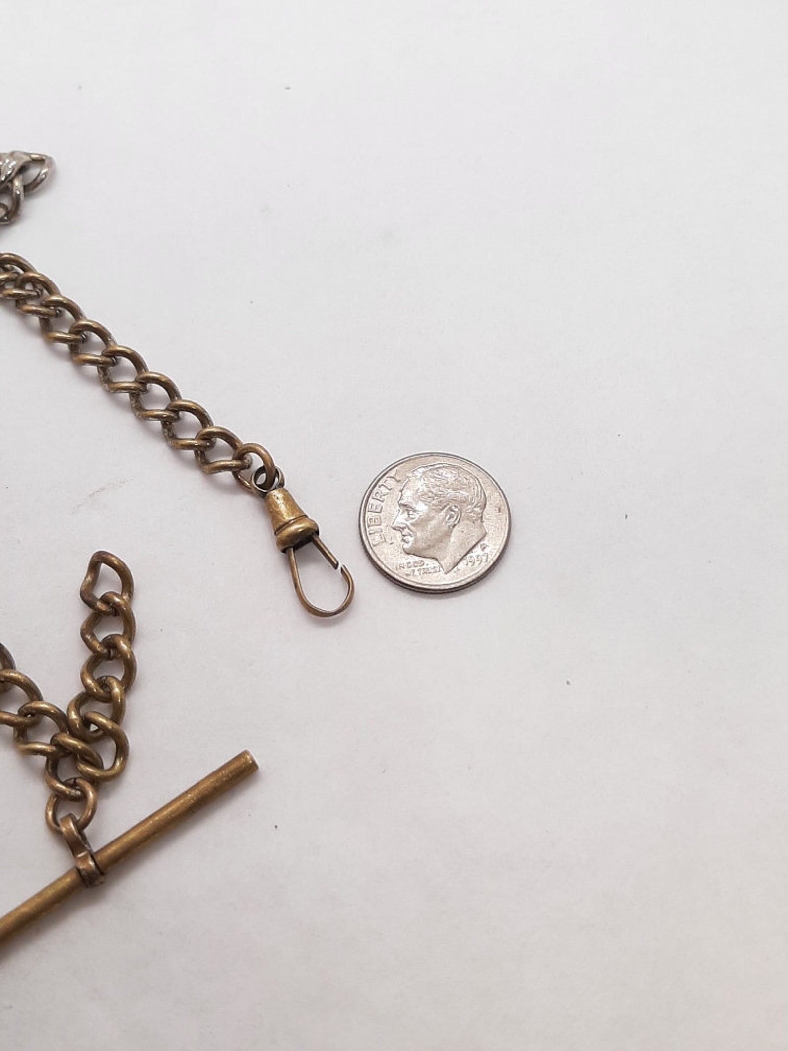 Vintage Nickel Plated Watch Chain Fob Edwardian Chain Prince Albert ...