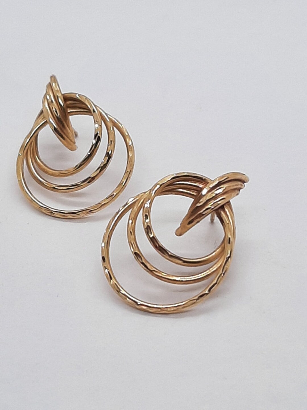 14K Yellow Gold Earrings Gold Hoop Earrings Gold Loop Earrings - Etsy