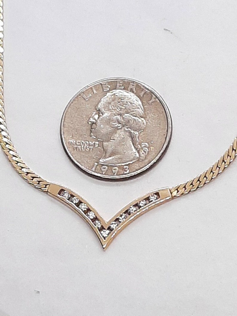 14K Yellow Gold Diamond Necklace Omega Style Chain Necklace - Etsy