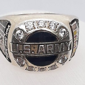 Sterling Military Army Ring Replublic of Vietnam Service Ring Black ...