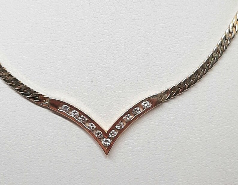 14K Yellow Gold Diamond Necklace Omega Style Chain Necklace - Etsy