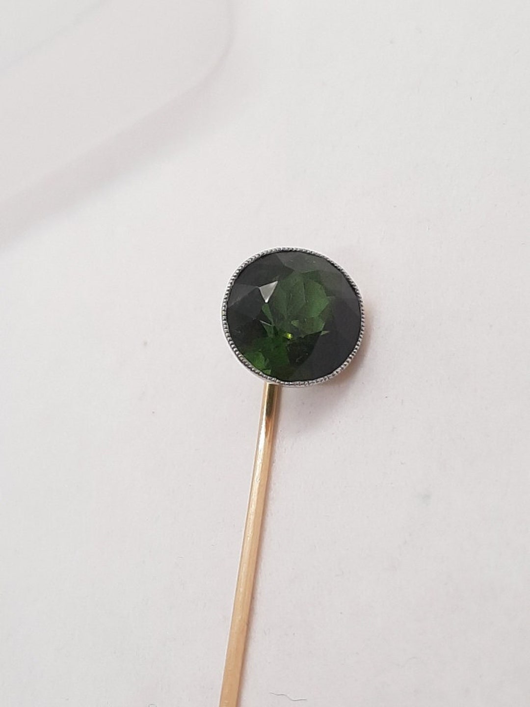 10K Yellow Gold Peridot Stick Pin Peridot Hat Pin - Etsy
