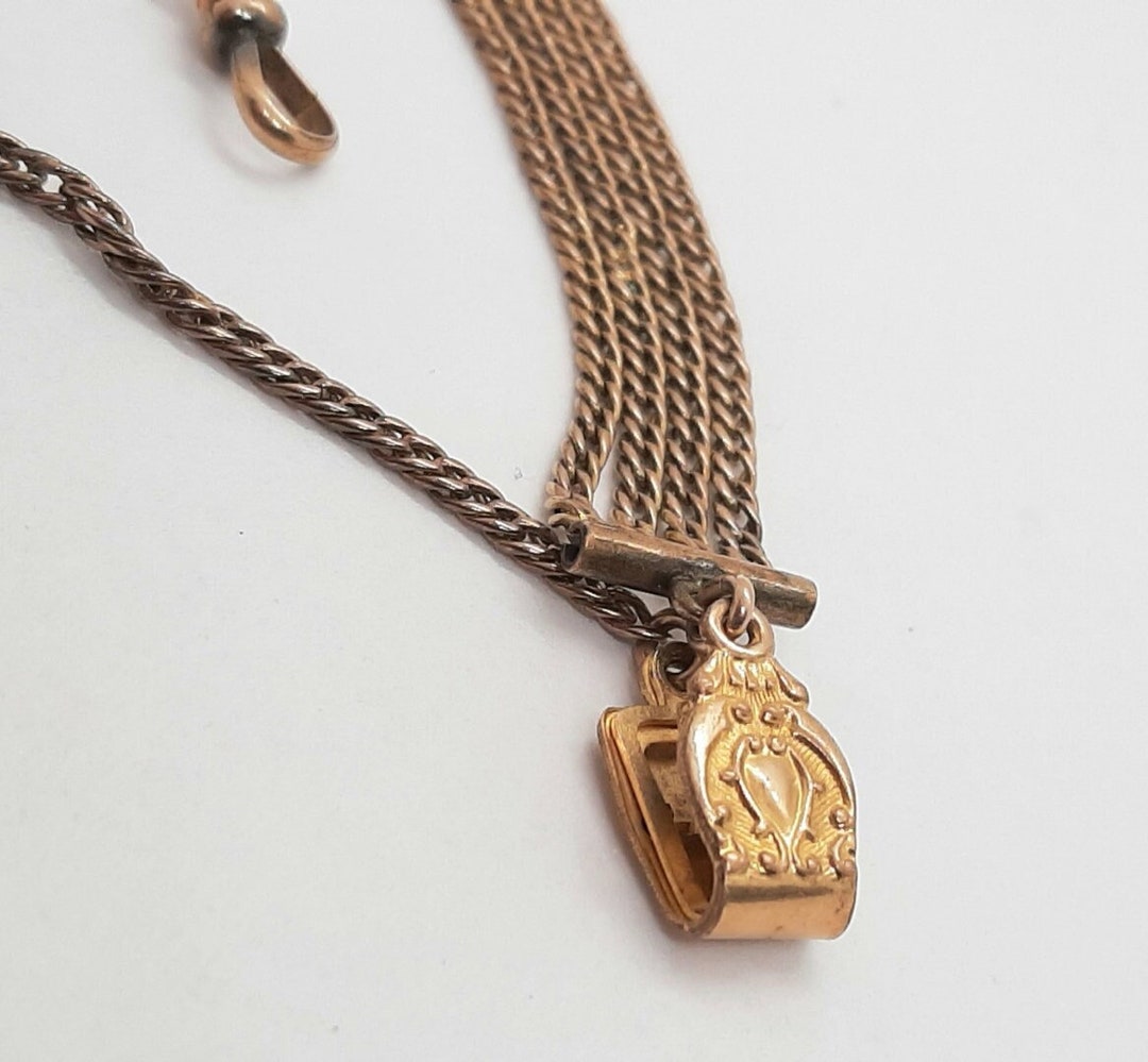 Vintage Victorian Gold Filled Watch Chain Fob Edwardian Chain Prince ...