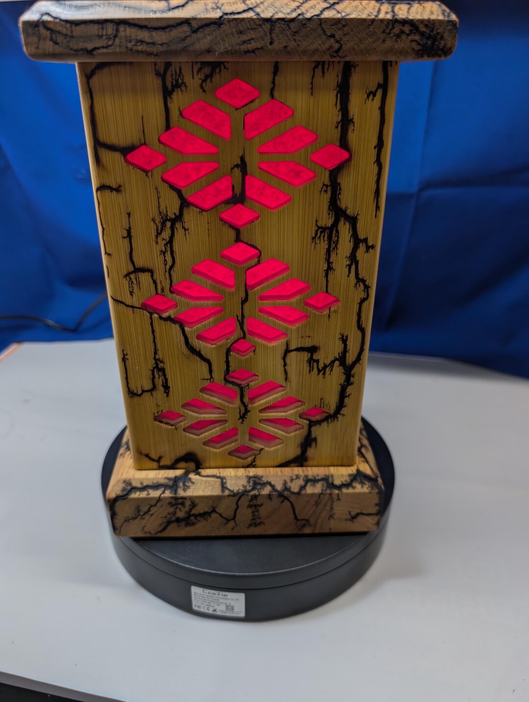 Fractal Burned Light Box Bamboo for the Panels Birch Base With A19 ...