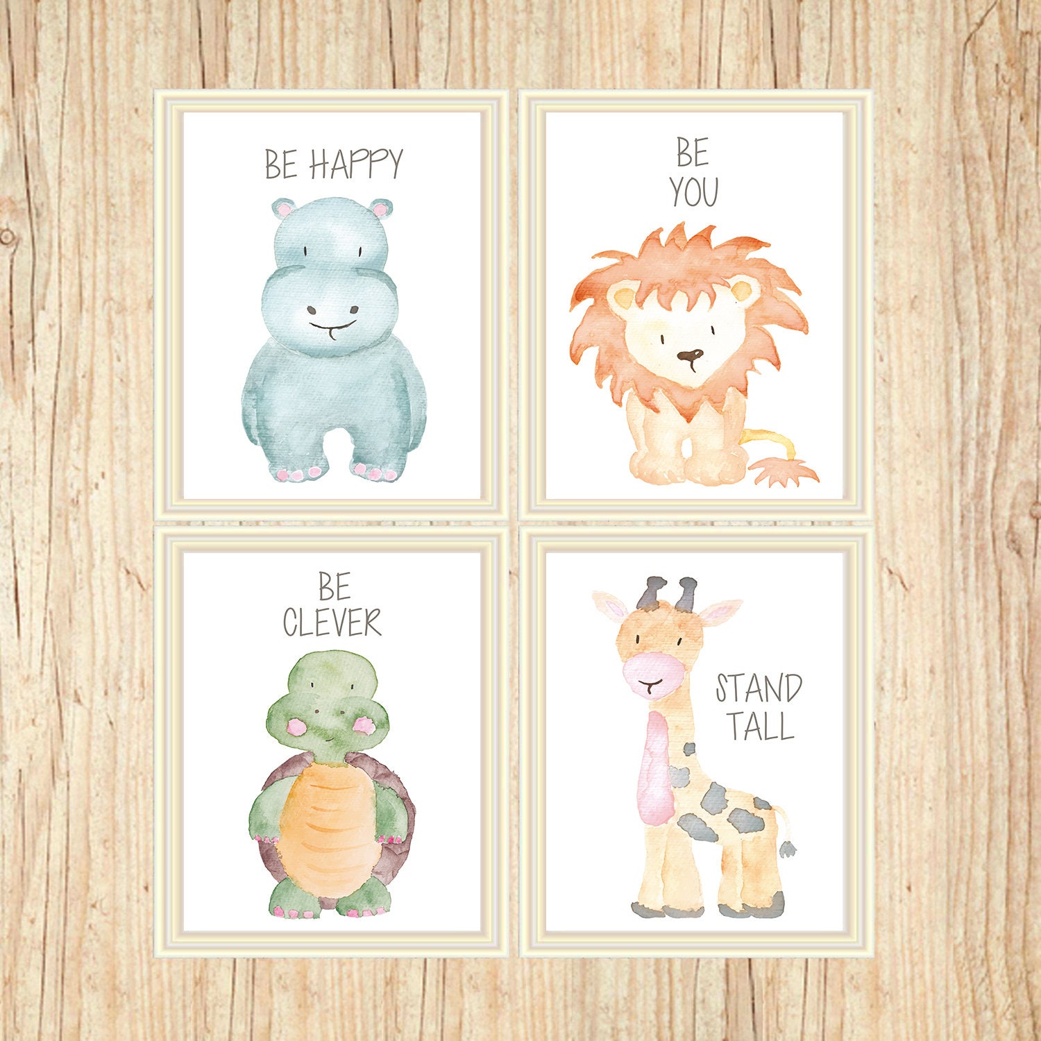 Giraffe Nursery Print Wall Art Decor Kids Motivation Boy Nursery Girl ...