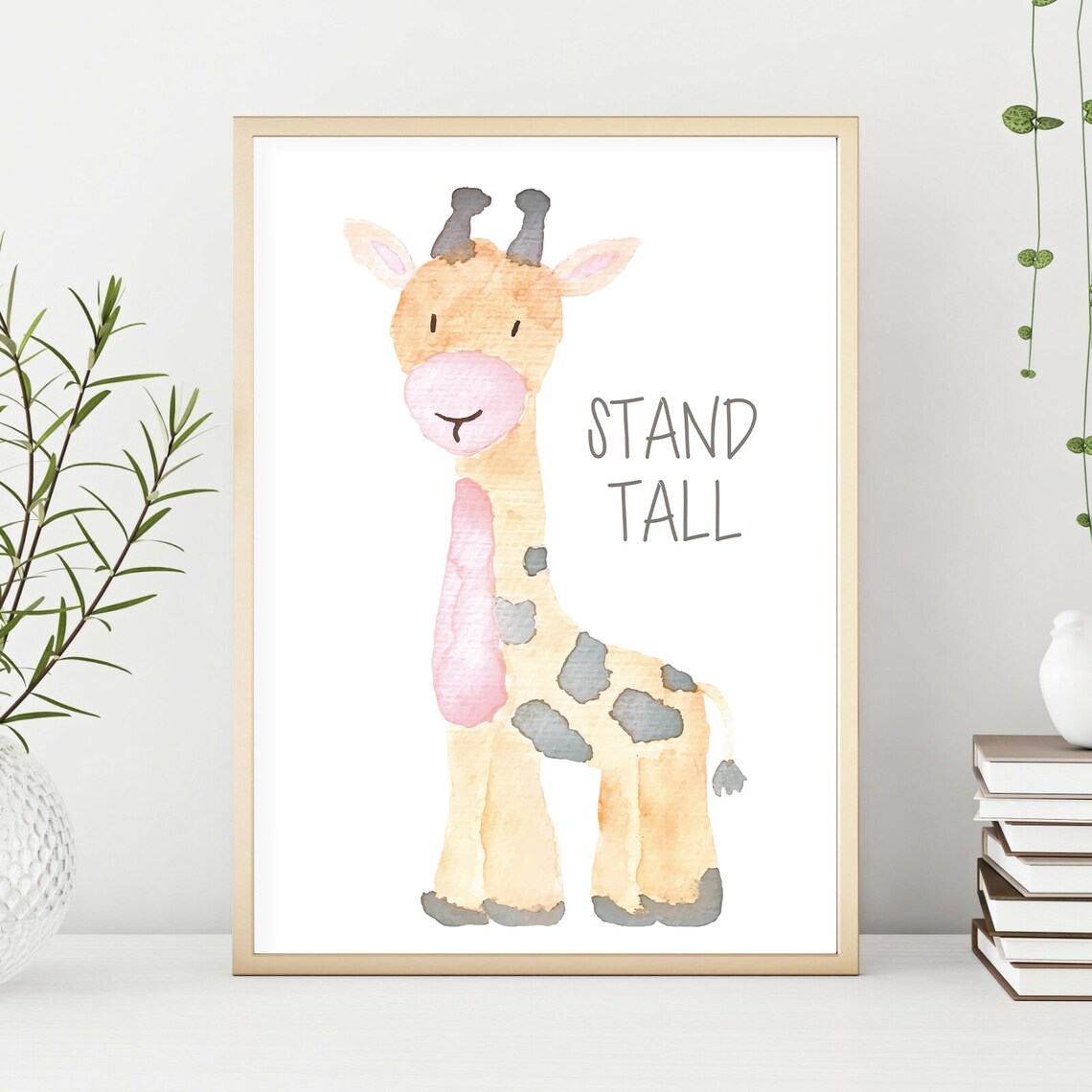 Giraffe Nursery Print Wall Art Decor Kids Motivation Boy Nursery Girl ...