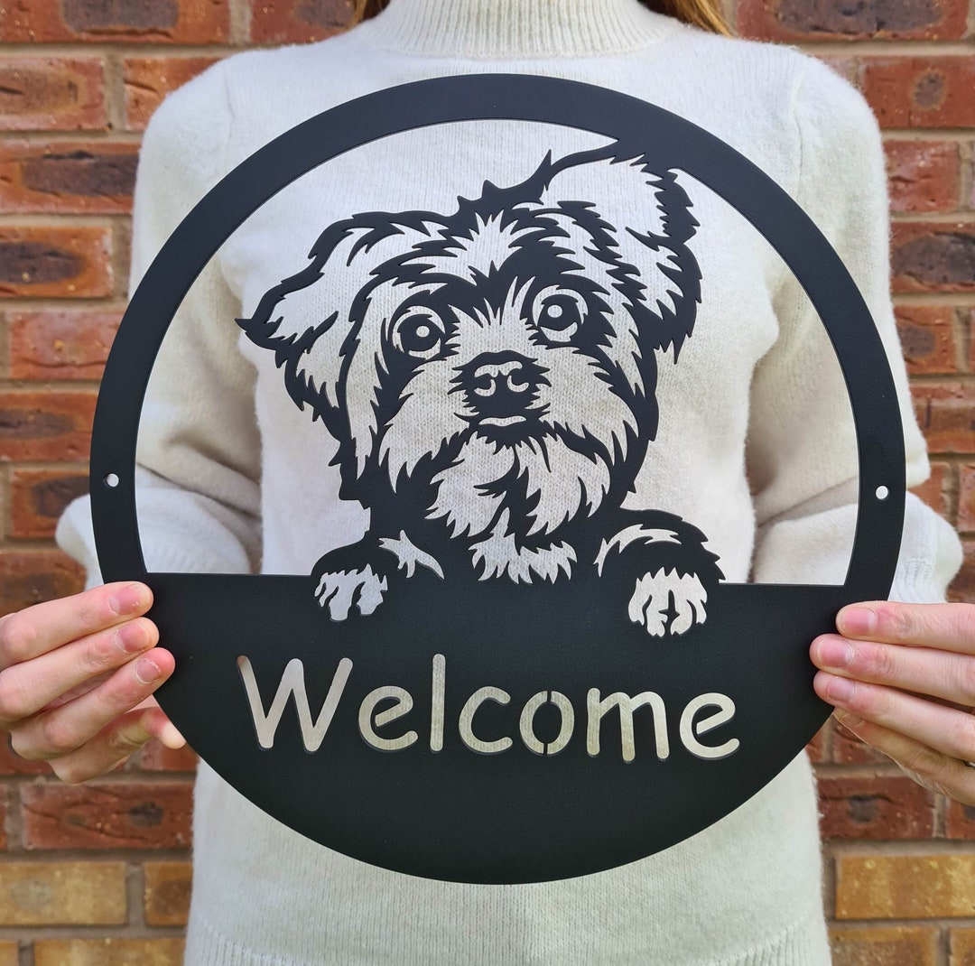 Yorkshire Terrier Welcome Sign | Metal Dog Wall Plaque | Home & Garden ...