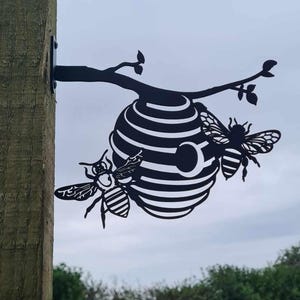 Bee Bumblebee Honeycomb, Metal Wall Art, Garden Home Ornament, Garden ...
