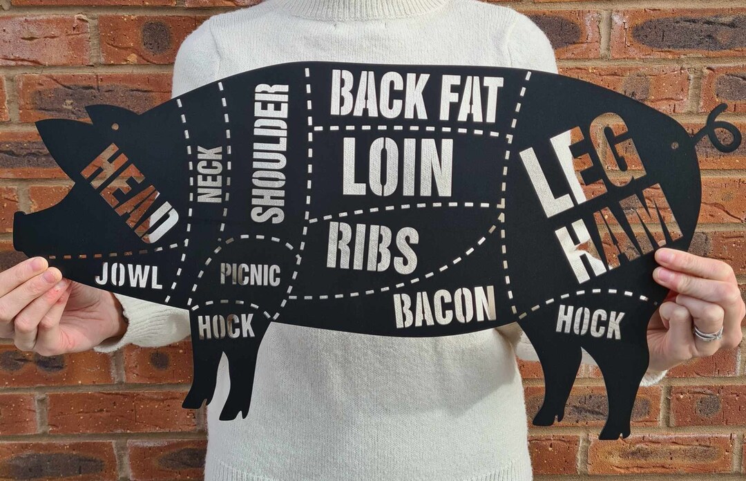 Pig Butchers Plaque, BBQ Pig Sign, Kitchen Sign, Garden Home Ornament ...