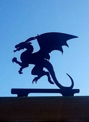 Fence Post Topper Garden Ornament DRAGON | Etsy