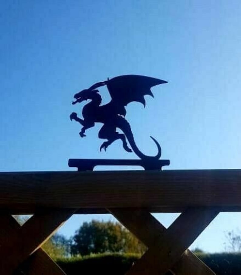 Fence Post Topper Garden Ornament DRAGON | Etsy