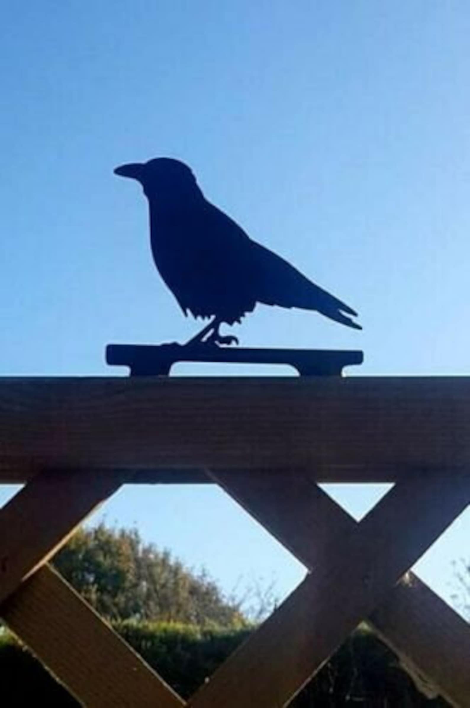 Fence Post Topper Garden Ornament CROW - Etsy