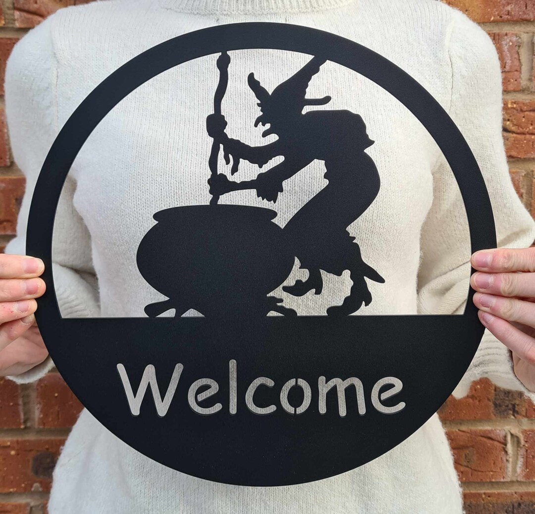 Witch Welcome Sign | Metal Wall Plaque | Halloween Home Decor | Fixings ...