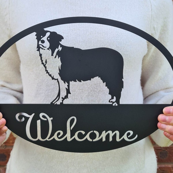 Border Collie Metal Sign - Etsy