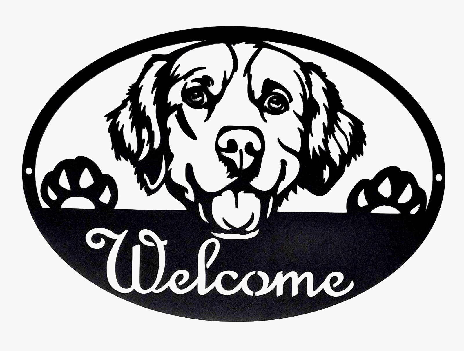 Golden Retriever Welcome Sign | Metal Dog Wall Plaque | Home & Garden ...