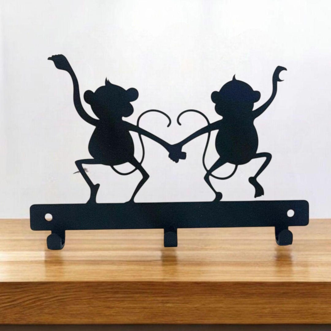 Monkey Key Hanger Holder | Metal Wall Hook | Fun Animal Design ...