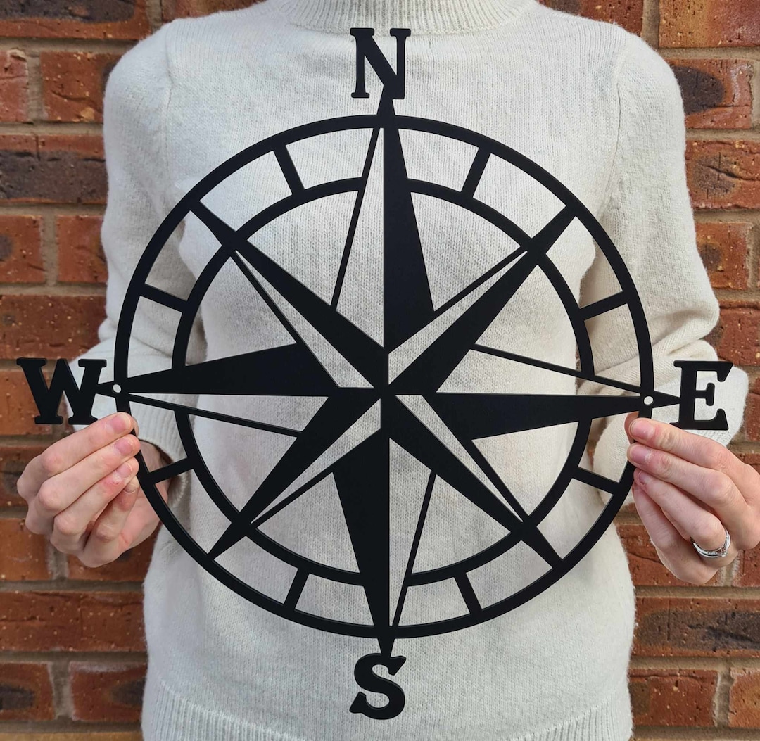 Compass Plaque | Metal Garden & Home Ornament | Outdoor Wall Decor ...
