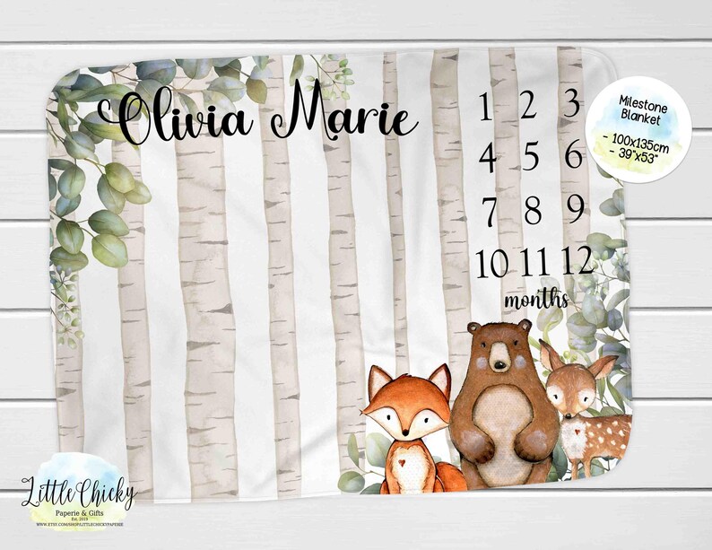 Woodland Animals First Year Calendar, Baby's First Year Calendar ...