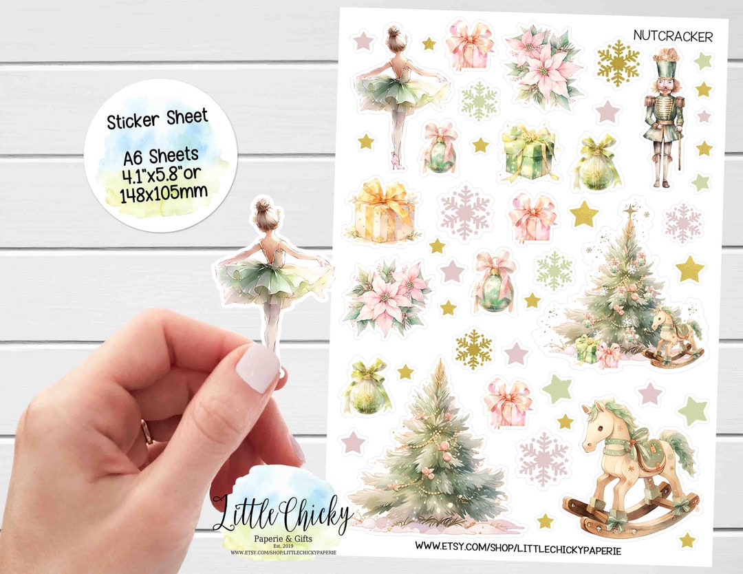 Sticker Sheet - Pastel Nutcracker Christmas Stickers, Planner Stickers ...