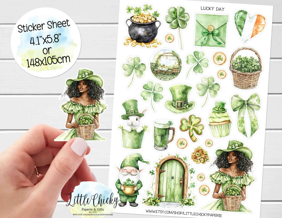 Sticker Sheet - Lucky Day Stickers, St. Patrick's Day Stickers ...