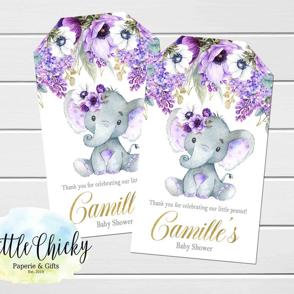 Elephant Favor Tag - Etsy