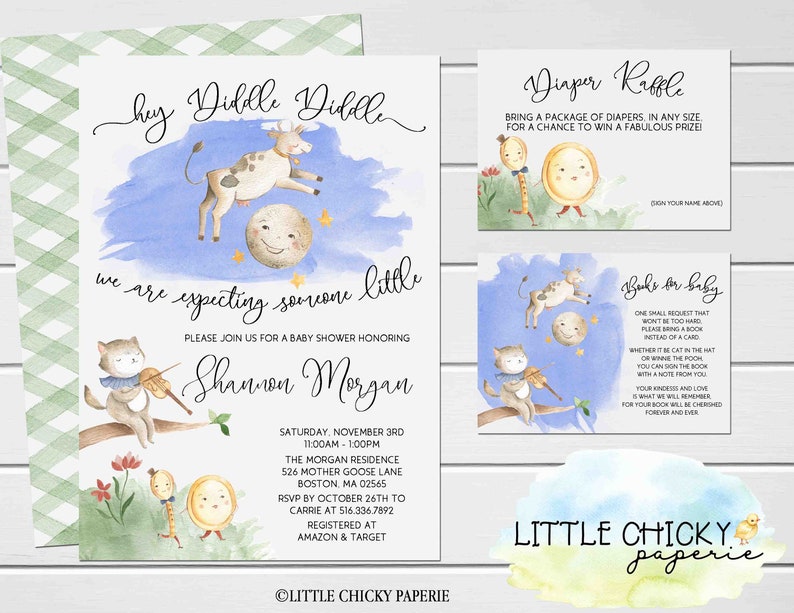 Hey Diddle Diddle Thank You Card Nursery Rhyme Thank You | Etsy