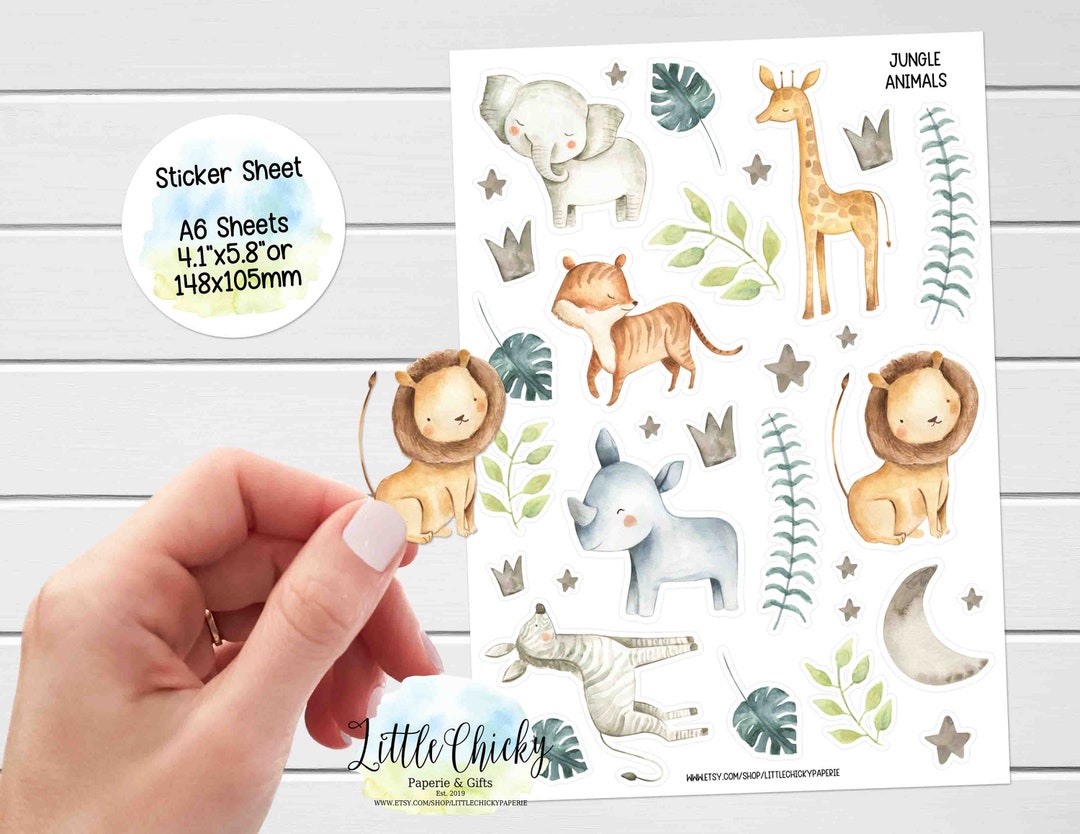 Sticker Sheet - Jungle Animals, Safari Animals, Planner Stickers ...