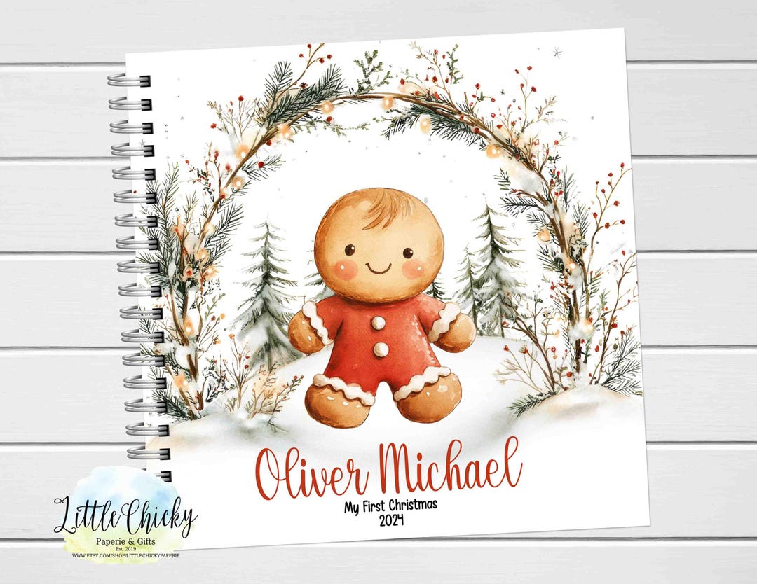 Personalized 1st Christmas Memory Book, Holiday Memory Book, Photo ...