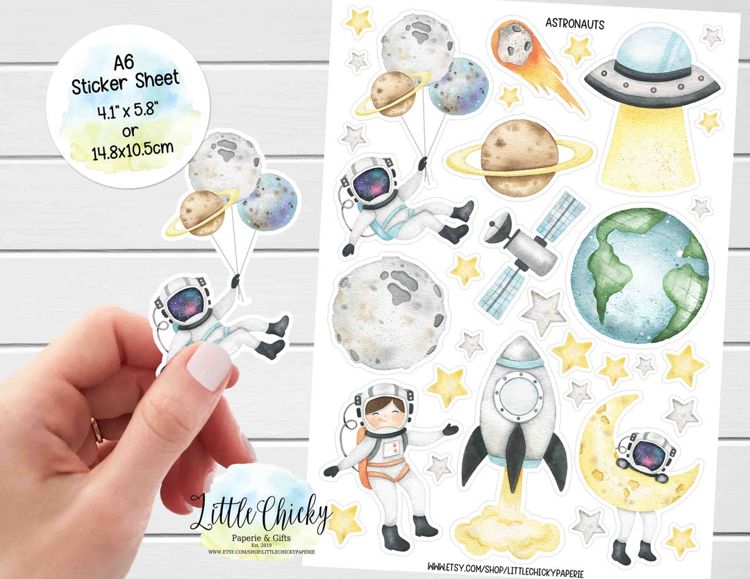 Sticker Sheet - Astronauts Planner Stickers, Space Planner Stickers ...