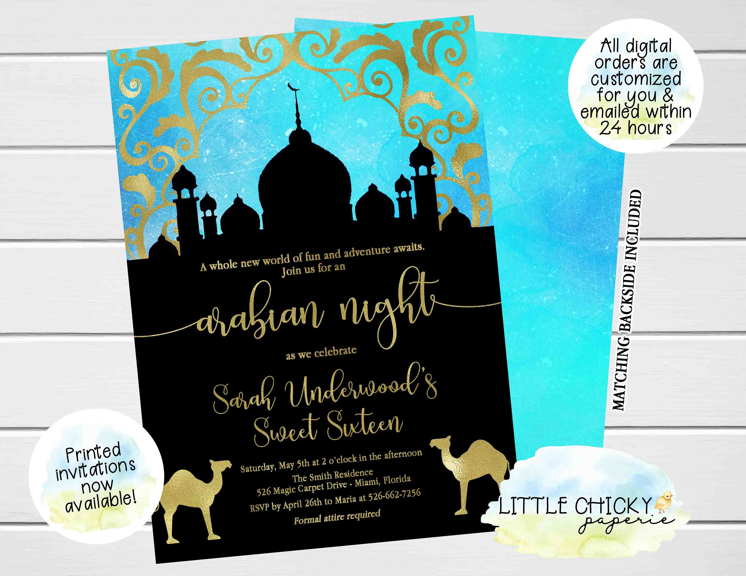 Arabian Nights Themed Invitations