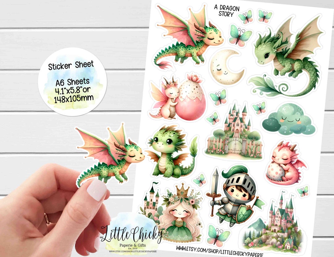 Sticker Sheet - A Dragon Story Planner Stickers, Baby Dragons Stickers ...