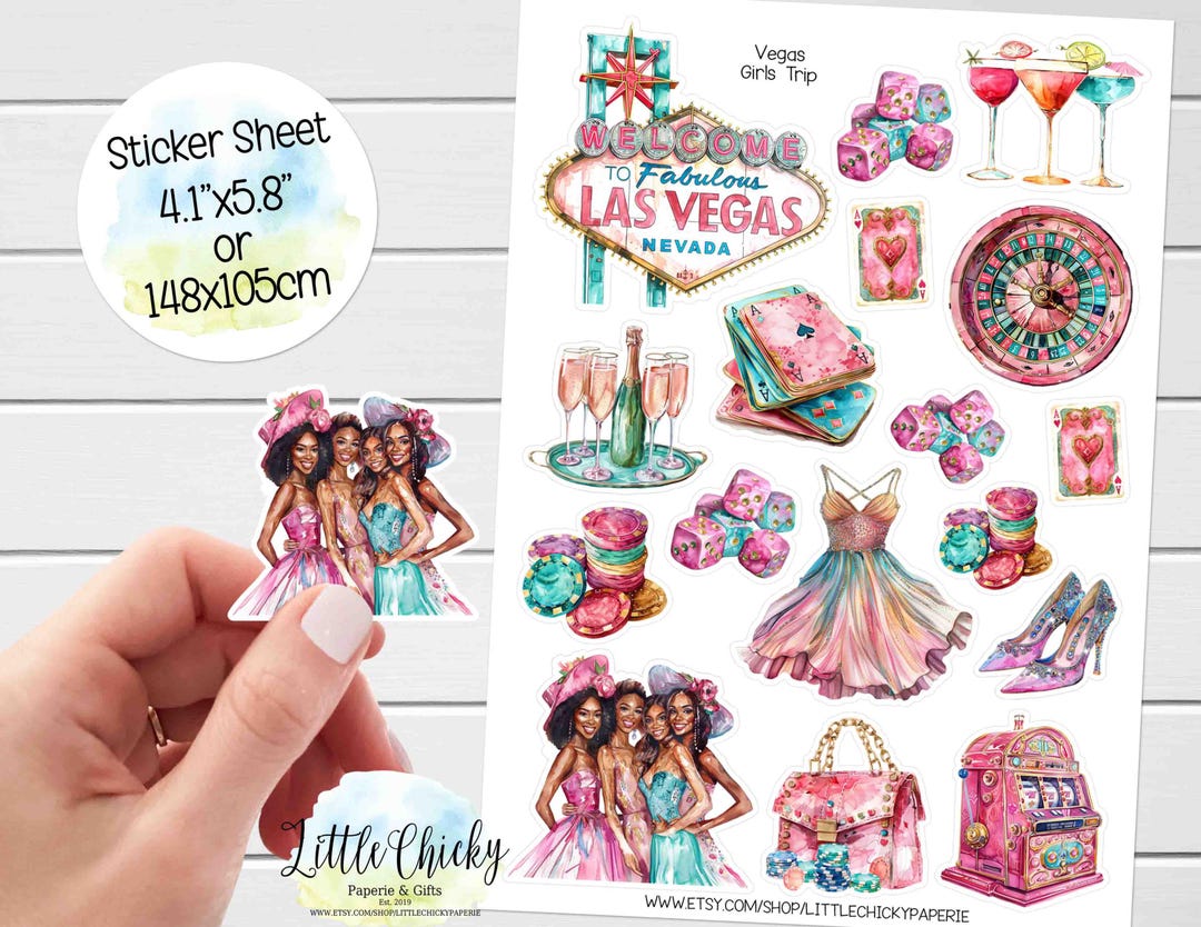 Sticker Sheet - Las Vegas Girls Trip 2 Stickers, Planner Stickers ...